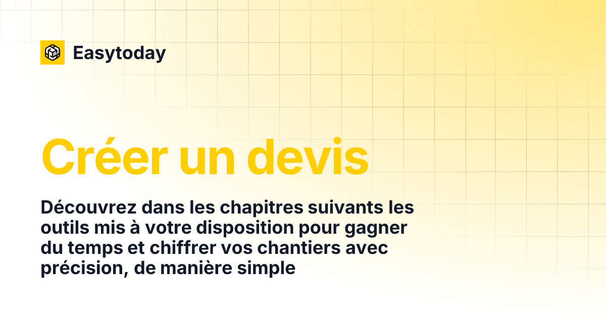 Créer un devis | Easytoday